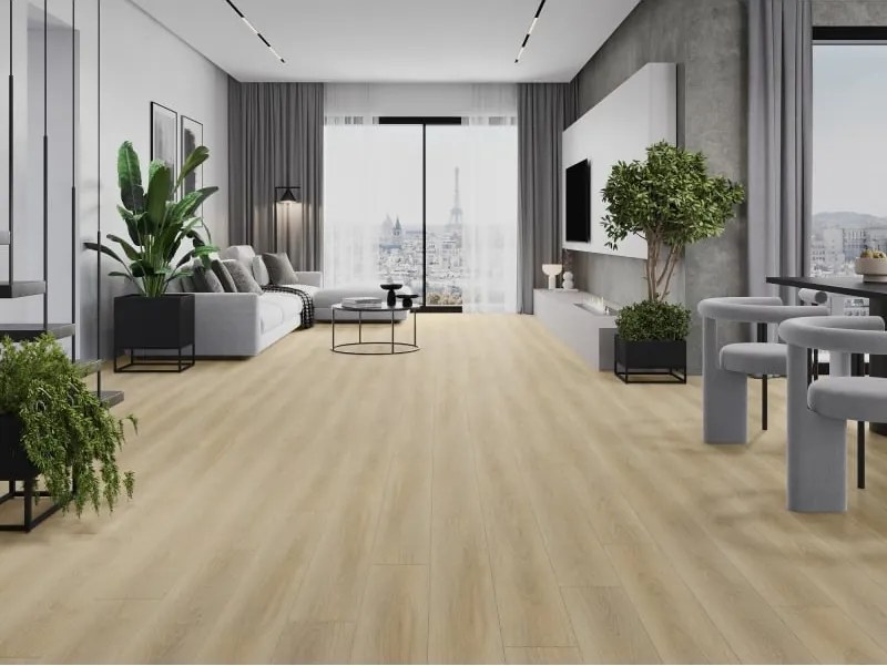 Mexen Kinston vinylové panely 1240 x 182 mm SPC 6,5 mm, podložka IXPE 1,5 mm, 4 V-Fuga, Dub - F1057-1240-182-505-4V1-01