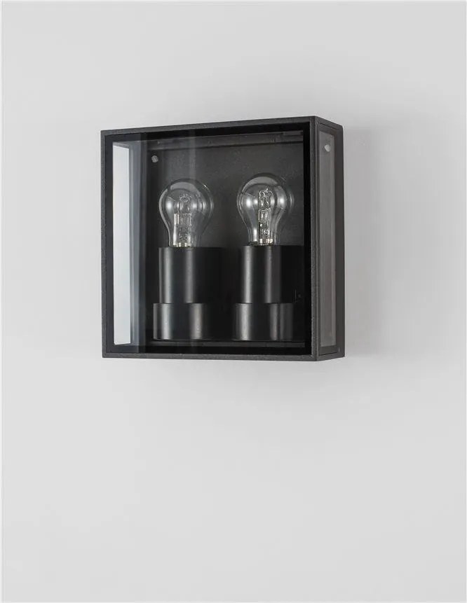 NV 9197702 Venkovní nástěnné svítidlo SORREN antracitový hliník a čiré sklo E27 2x12W 220-240V bez žárovky IP65 - NOVA LUCE