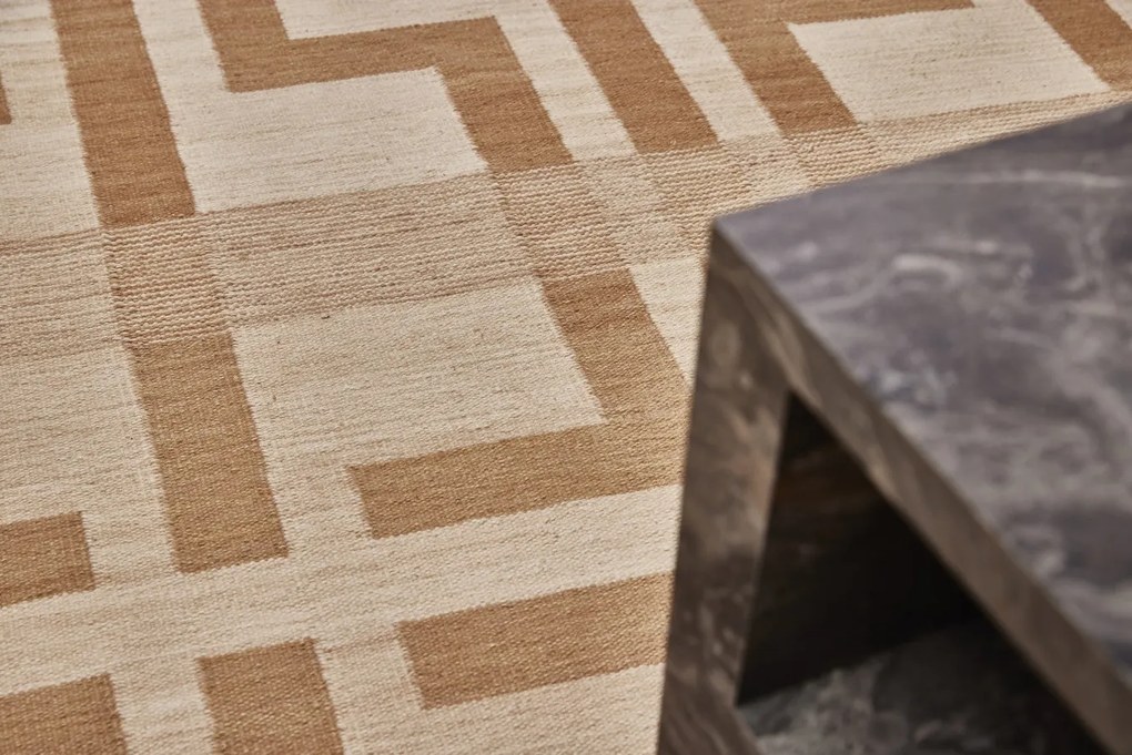 Diamond Carpets India, Ručně vázaný kusový koberec Leonidas DESP P124 Beige Mix, 80x150, béžová, hnědá, chodba / předsíň