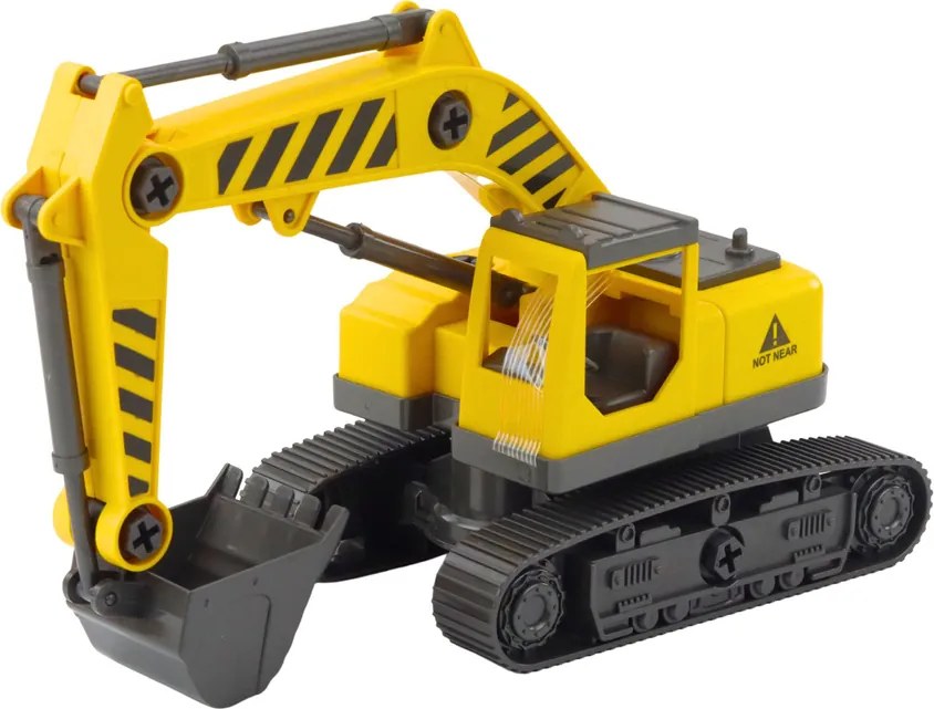 LEAN Toys Nákladní auto, odtahovka, model ke složení, DIY, pásové rypadlo, světla, zvuky