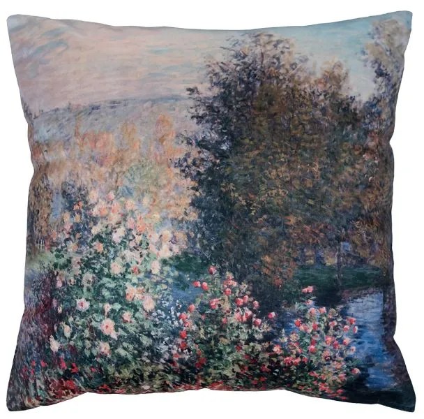 SCANquilt povlak ART VELVET monet-zahrada modrozelená 45 x 45 cm