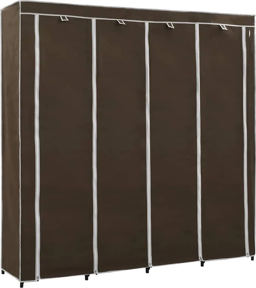 Šatní skříň se 4 přihrádkami hnědá 175 x 45 x 170 cm 282446
