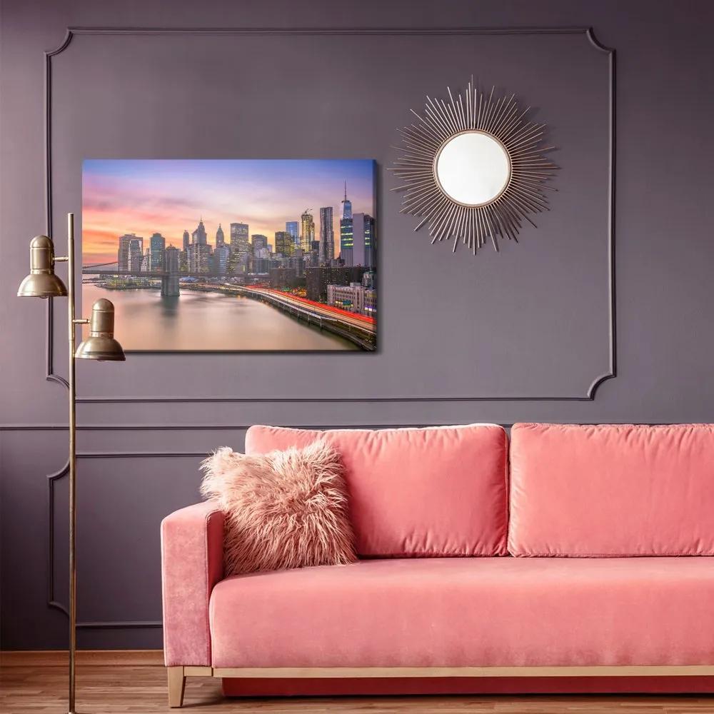 Obraz Panorama Města New York Nedostatek Nedostatek Plátno Canvas 90x60