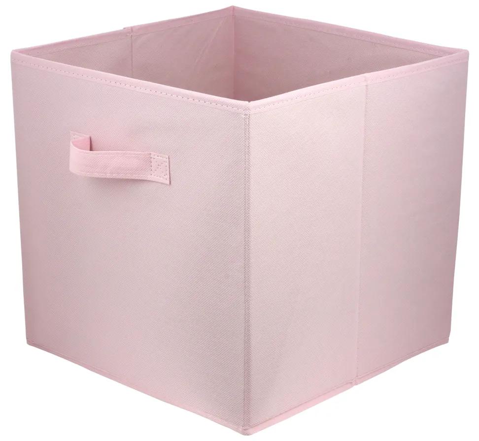 DOMINO - Úložný box textilní LAVITA světle růžové 31x31x31