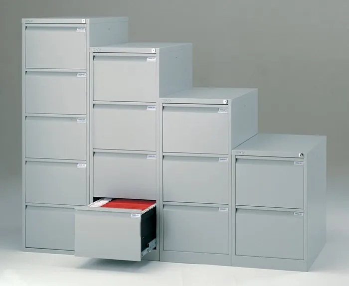 Kartotéka A4 kovová Bisley BS3E/FLS [světle šedá, strukturovaný lak, standardní úchytky (prolis)]