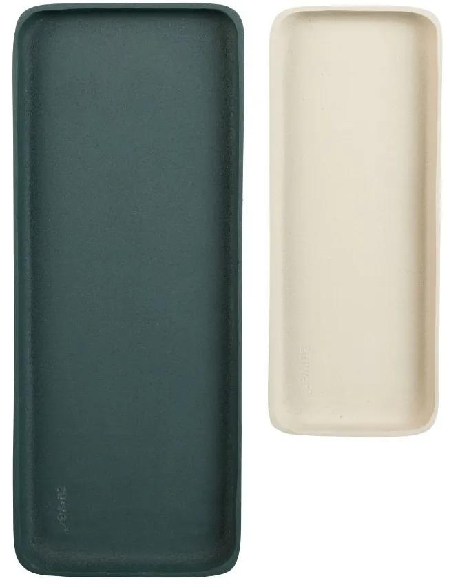 Zeleno béžový set dvou kovových táců ZUIVER REBEL 29,5/39,5 cm