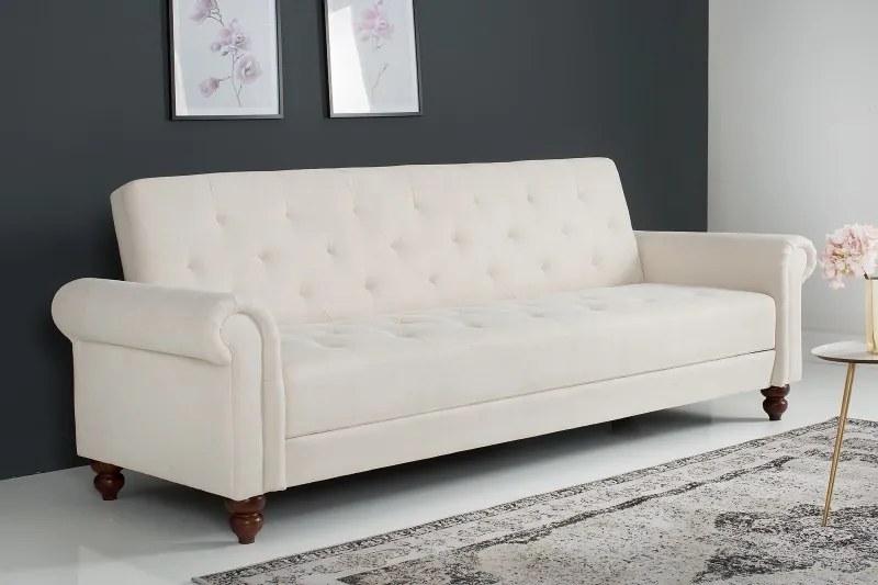 Deflee pohovka MAISON BELLE BEIGE rozkládací PH38547strukturovaná látka  225 cm x 90 cm x 80-113 cm