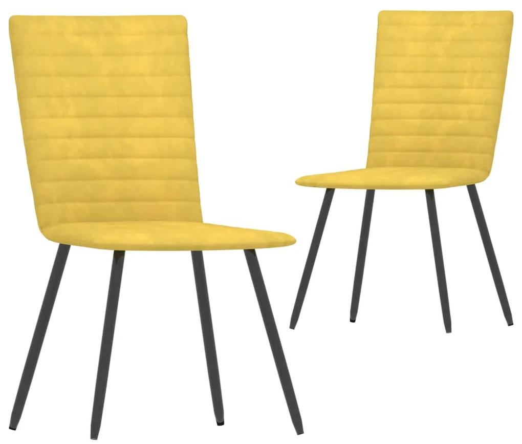 287814 vidaXL Jídelní židle 2 ks žluté samet