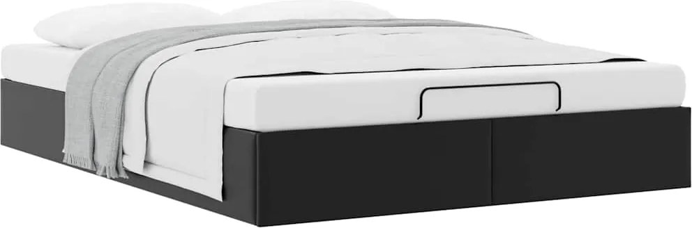 Osmanský rám postele bez matrace černá 140x190 cm umělá kůže 3310799