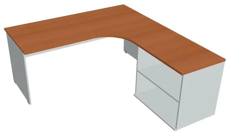 Sestava stolu a skříně levá 180 cm - Hobis Gate GE 1800 60 H L Dekor stolové desky: třešeň, Dekor lamino podnože: šedá