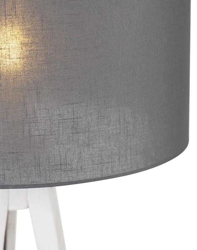 Moderní stojací lampa stativ bílá se šedým odstínem 50 cm - Tripod Classic