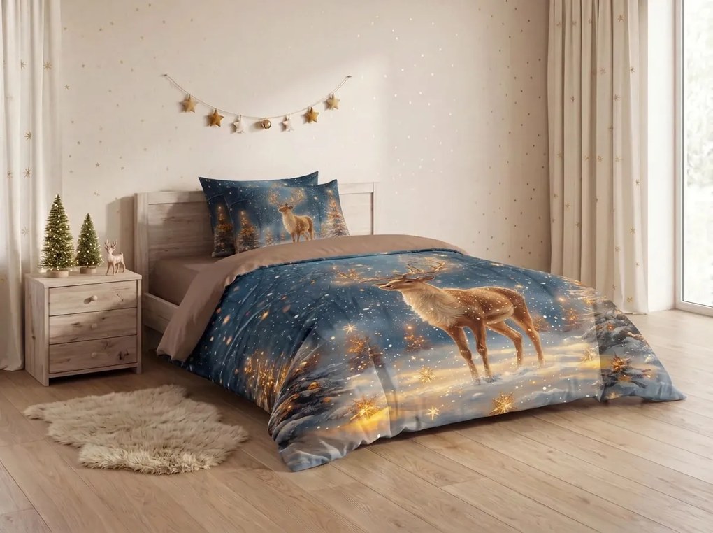 3D povlečení z mikrovlákna STARLIGHT DEER barevné Rozměr povlečení: 2 ks 70 x 90 cm | 140 x 200 cm