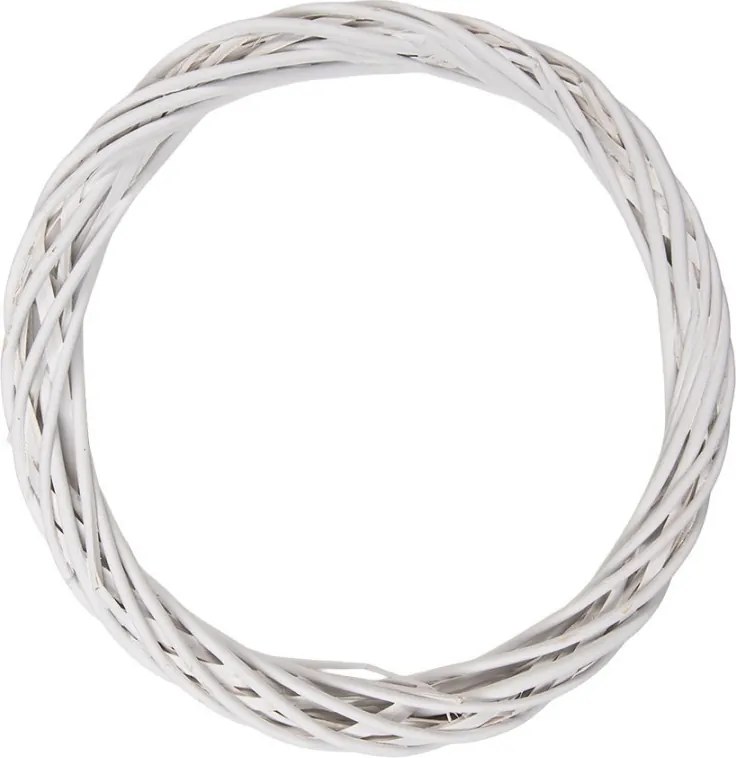 Bílý antik ratanový věnec Wreath Rattan L - Ø 40*4 cm