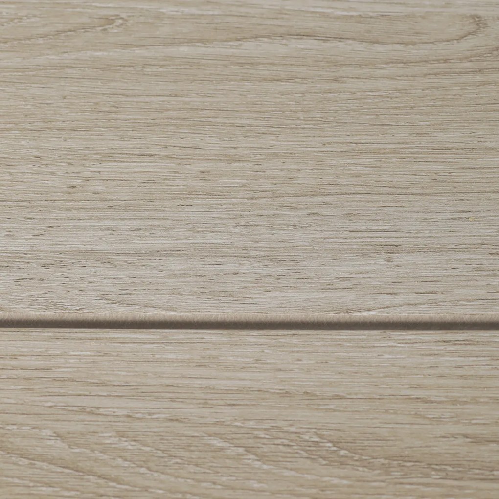 Zahradní stůl SERAPHÉ - polywood dekor světlý dub / béžová hliníková konstrukce