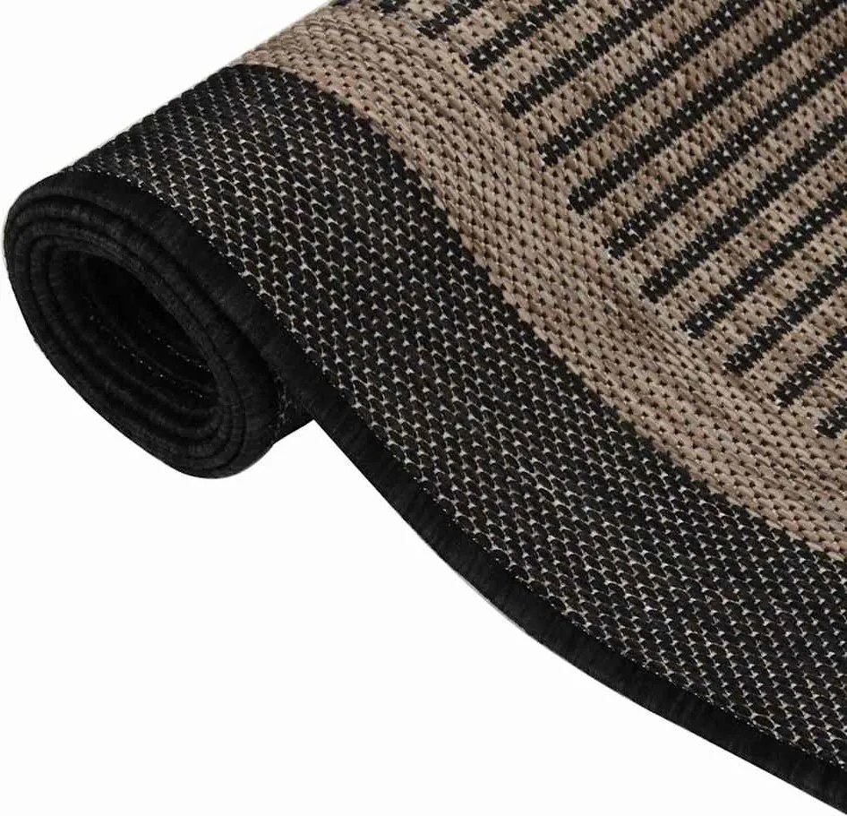 Venkovní hladce tkaný koberec 80x250 cm tmavě hnědá 340842