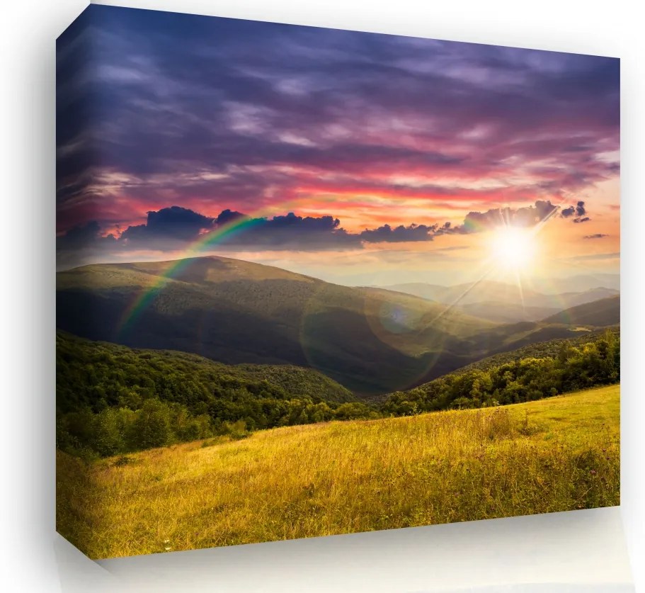 Moderní obraz- slunce v krajině (60x60 cm) - InSmile ®