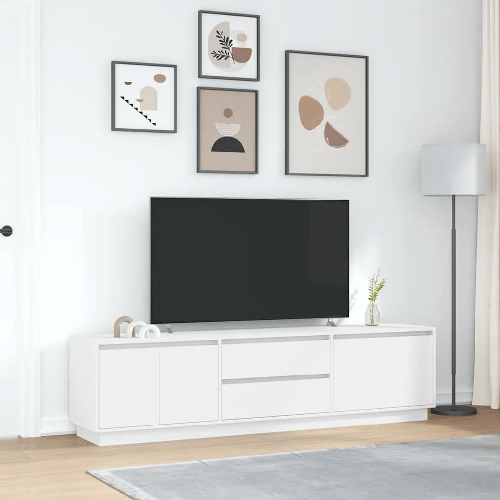 TV skříňka s LED osvětlením bílá 193,5x41x50 cm 3328435