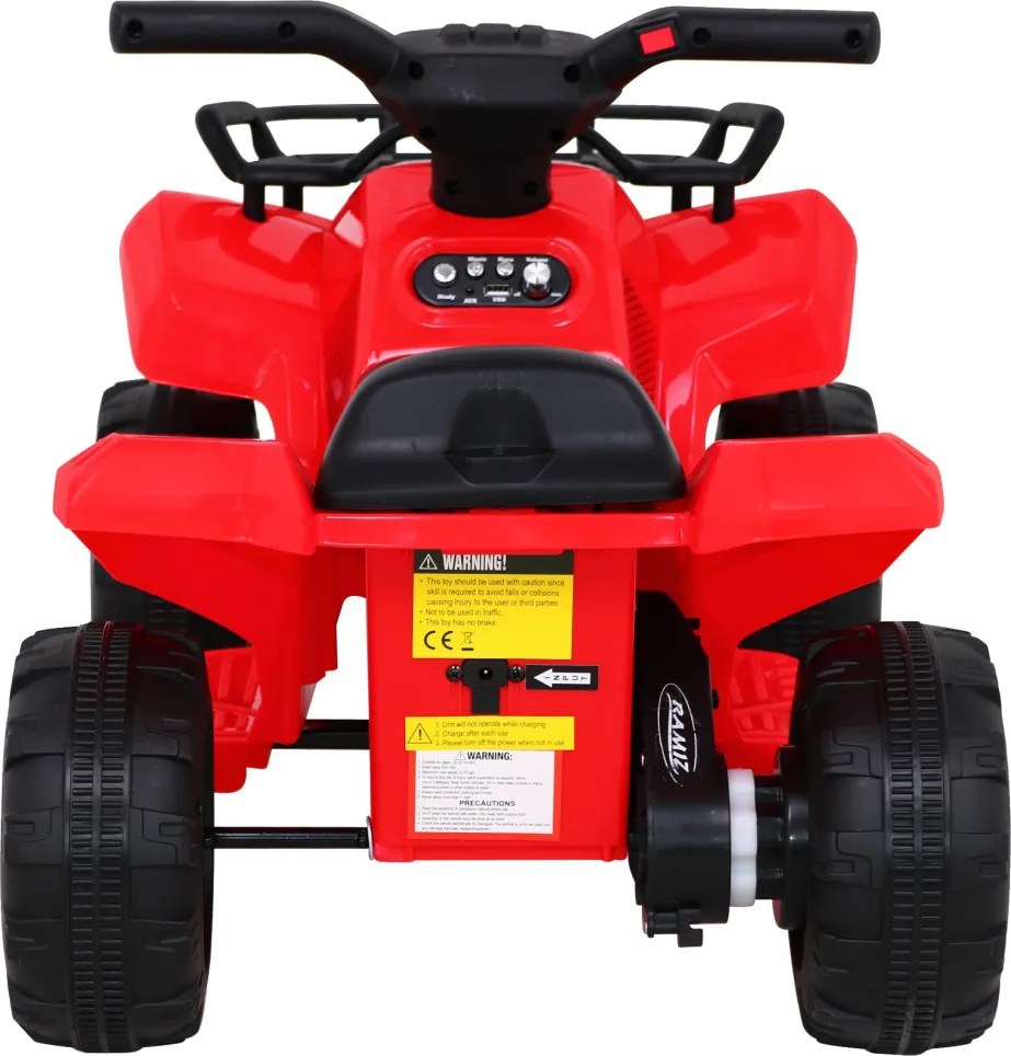 Ramiz Dětská čtyřkolka na baterie Storm červená + motor 25W + MP3 USB + LED