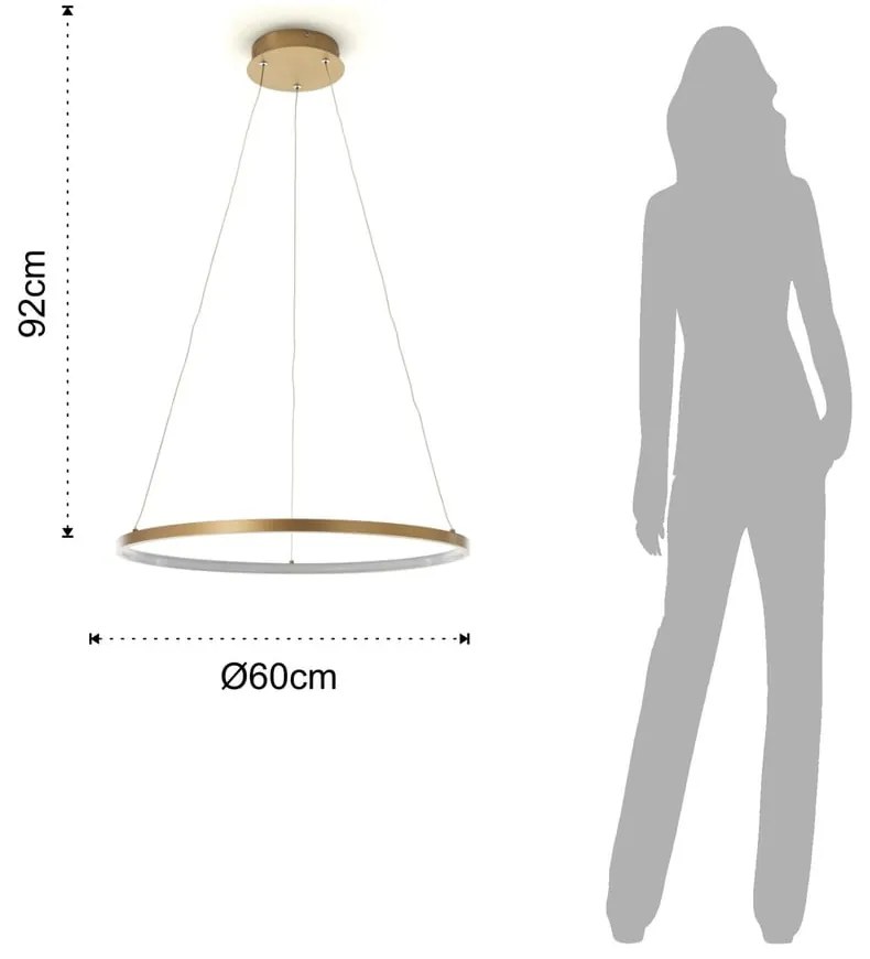 Závěsné svítidlo ve zlaté barvě Tomasucci Ring, výška 92 cm