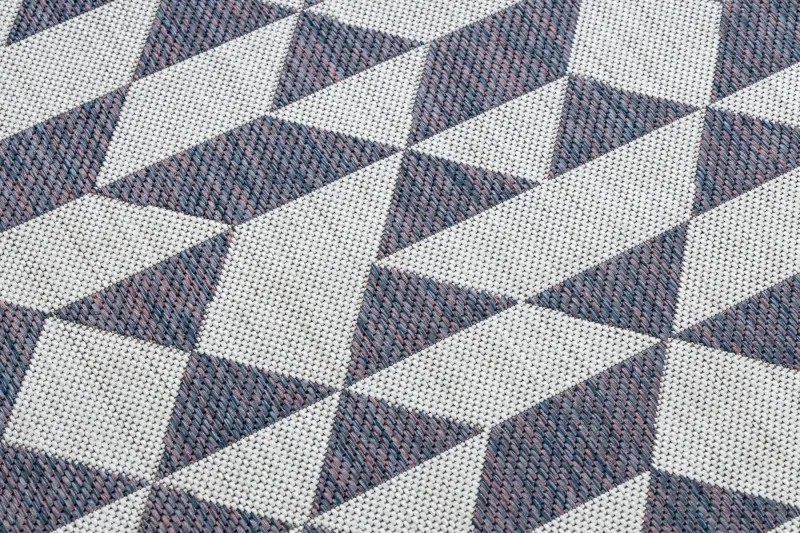 Dywany Łuszczów, Kusový koberec Sion Sisal Triangles 22373 ecru/blue-pink – na ven i na doma, 140x190, vícebarevná, chodba / předsíň