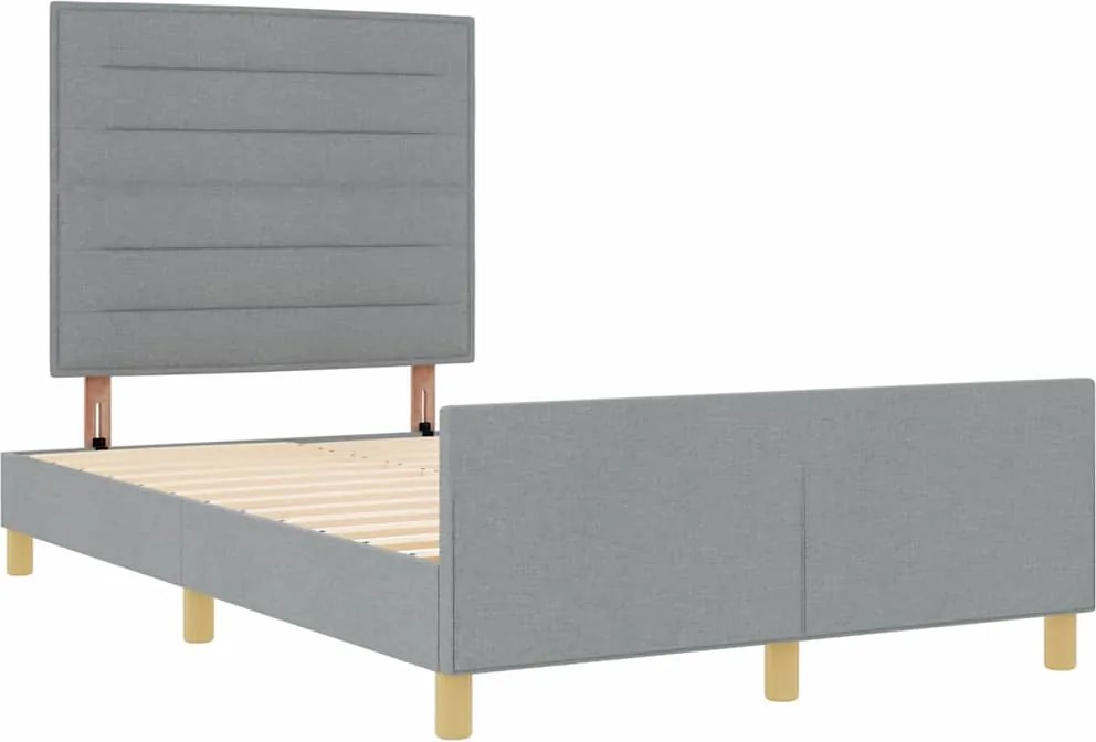 Rám postele s čelo Světle šedá 140 x 200 cm textil 3344655