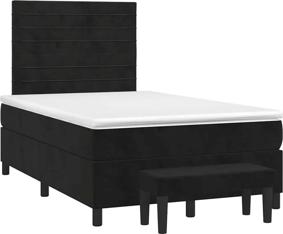 Box spring postel s matrací černá 120 x 190 cm samet 3270477