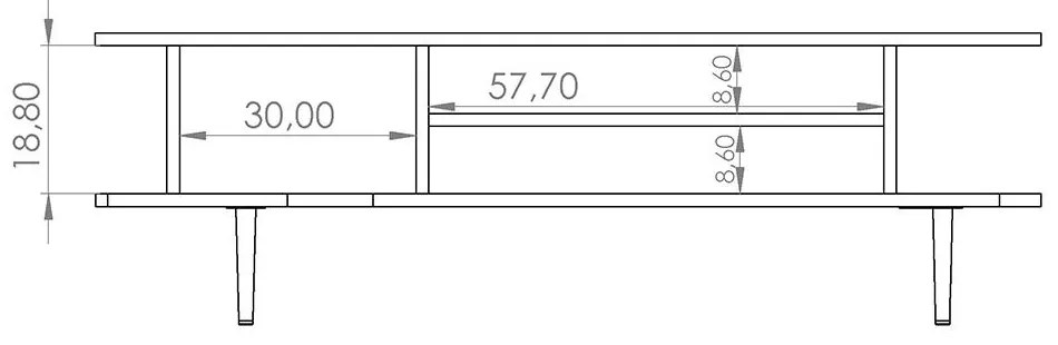VASINA | konferenční stolek | VS-04 | 119,2x62,3 cm | dub brandy castello