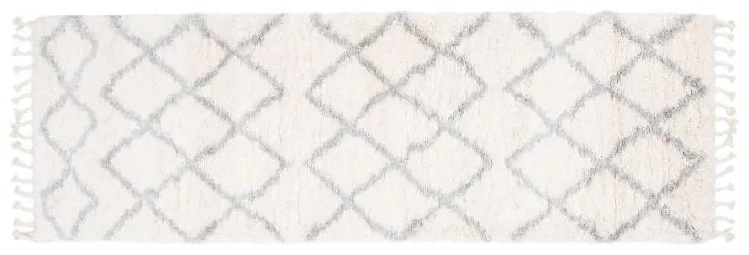 Kusový koberec shaggy Axaya krémový atyp 60x200cm