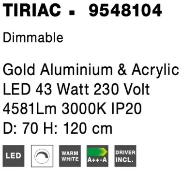 LED lustr Tiriac 70 zlaté