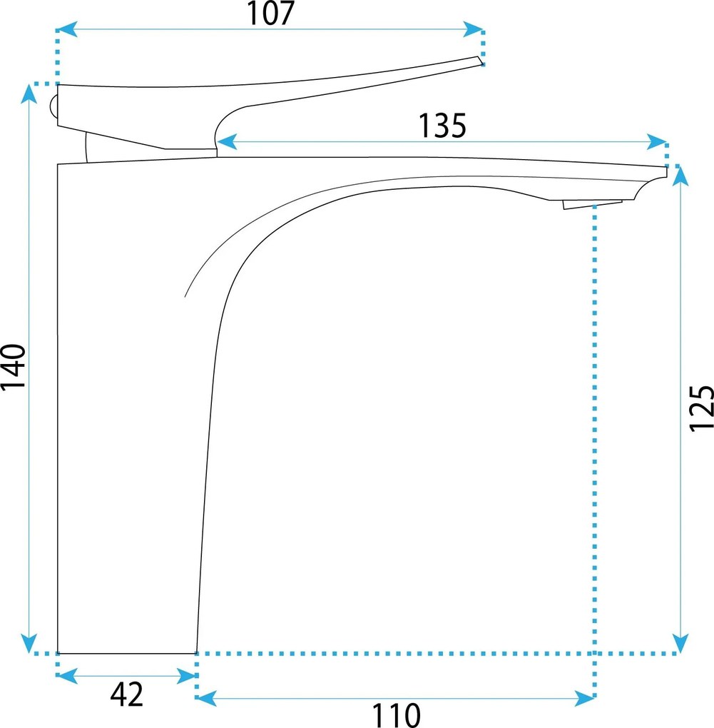 Rea Vision Premium, umyvadlová baterie h-140, zlatá lesklá, REA-B6341