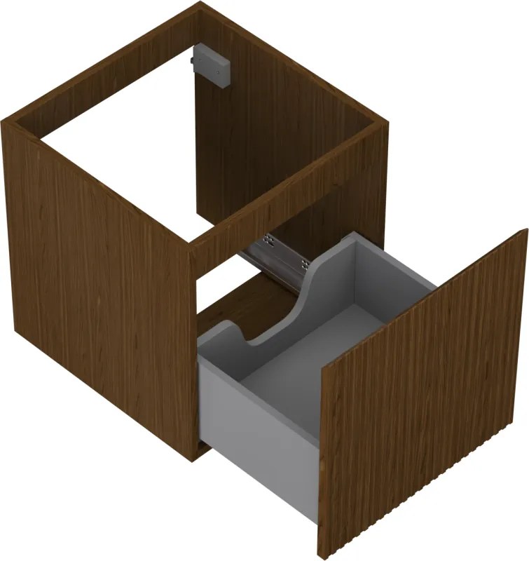 Mexen Rivel, koupelnová skříňka 45 cm, 1 zásuvka, drážkovaná, ořech, 91A20-04547-1-BF86