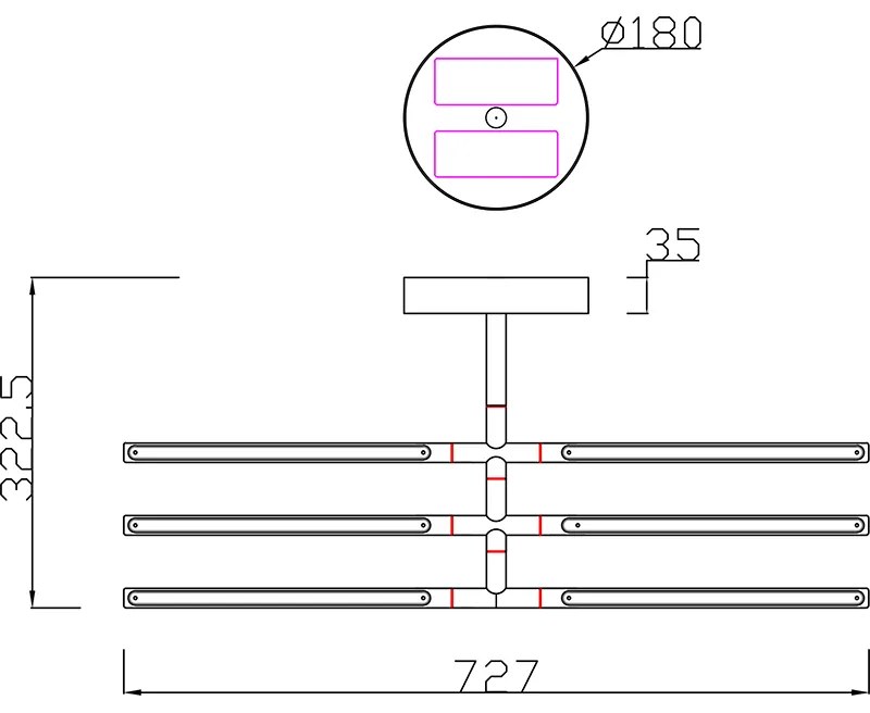 Mantra Torch, bílé stropní svítidlo LED 36W 3000K, průměr 72cm
