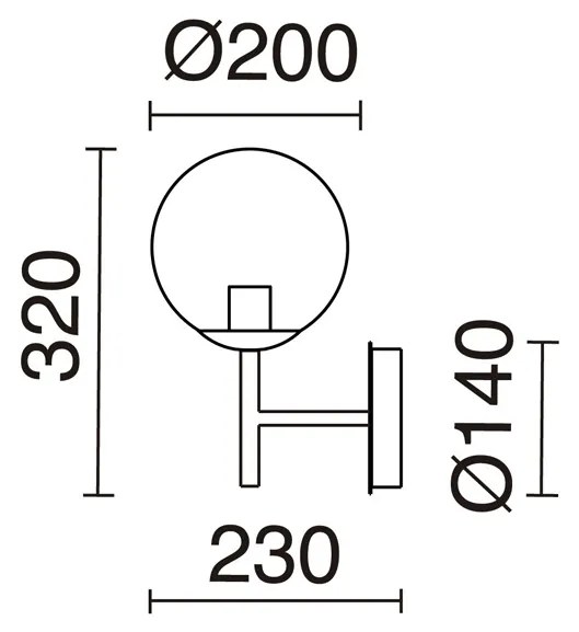 Exo 984F-G05X1A-02-27 nástěnné svítidlo Oxy, černé, opal, E27, ø20cm, IP40