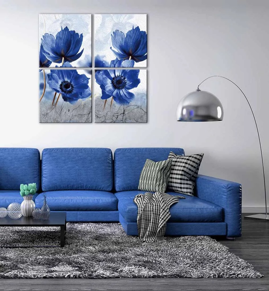 Obraz modrý květ Velikost (šířka x výška): 90x90 cm