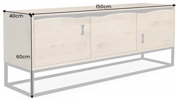 Noble Home Přírodní dřevěný televizní stolek Mammut 160 cm