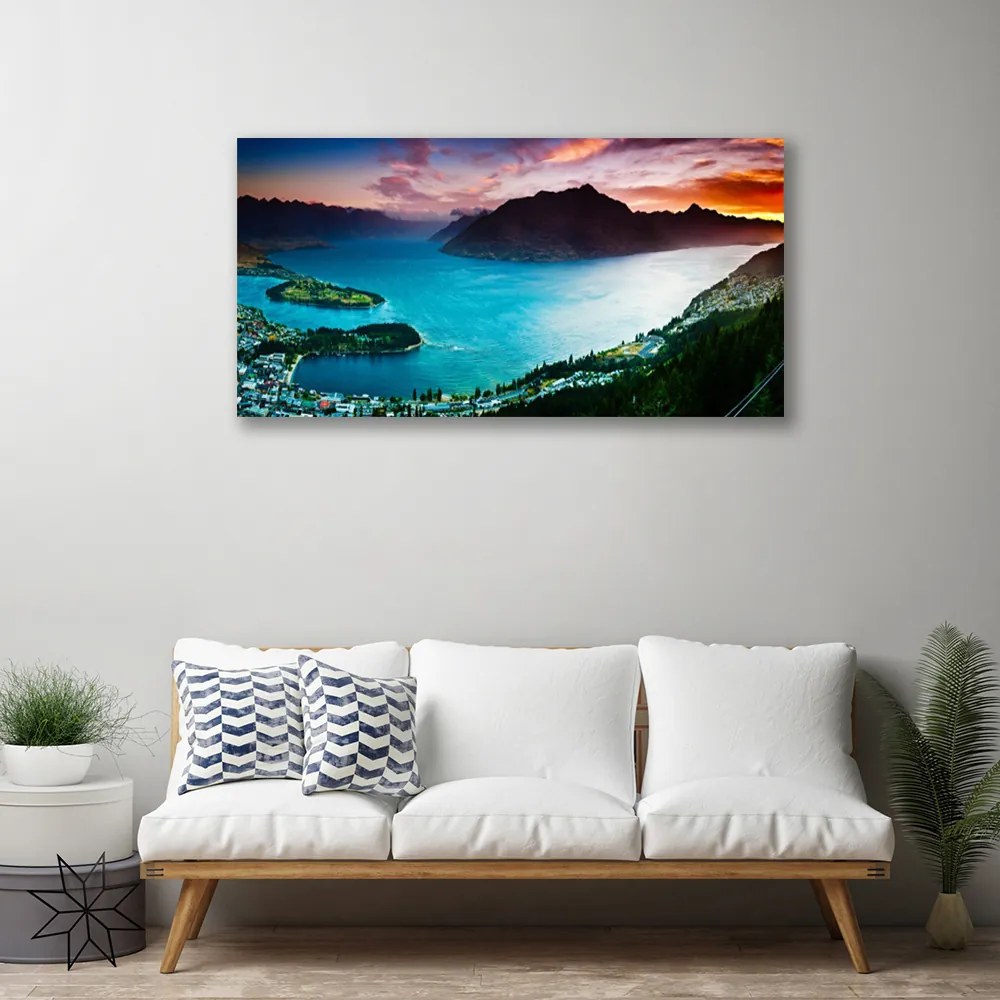 Obraz na plátně Poloostrov Hory Krajina 100x50 cm
