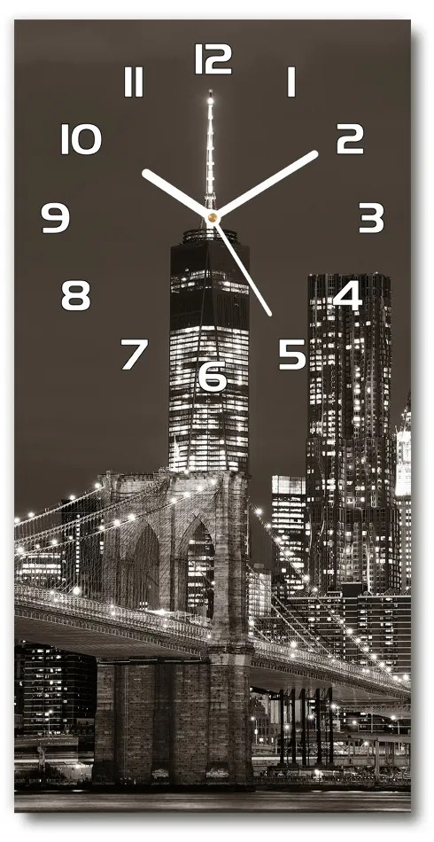 Wallmuralia Nástěnné hodiny Manhattan New York 30x60 cm