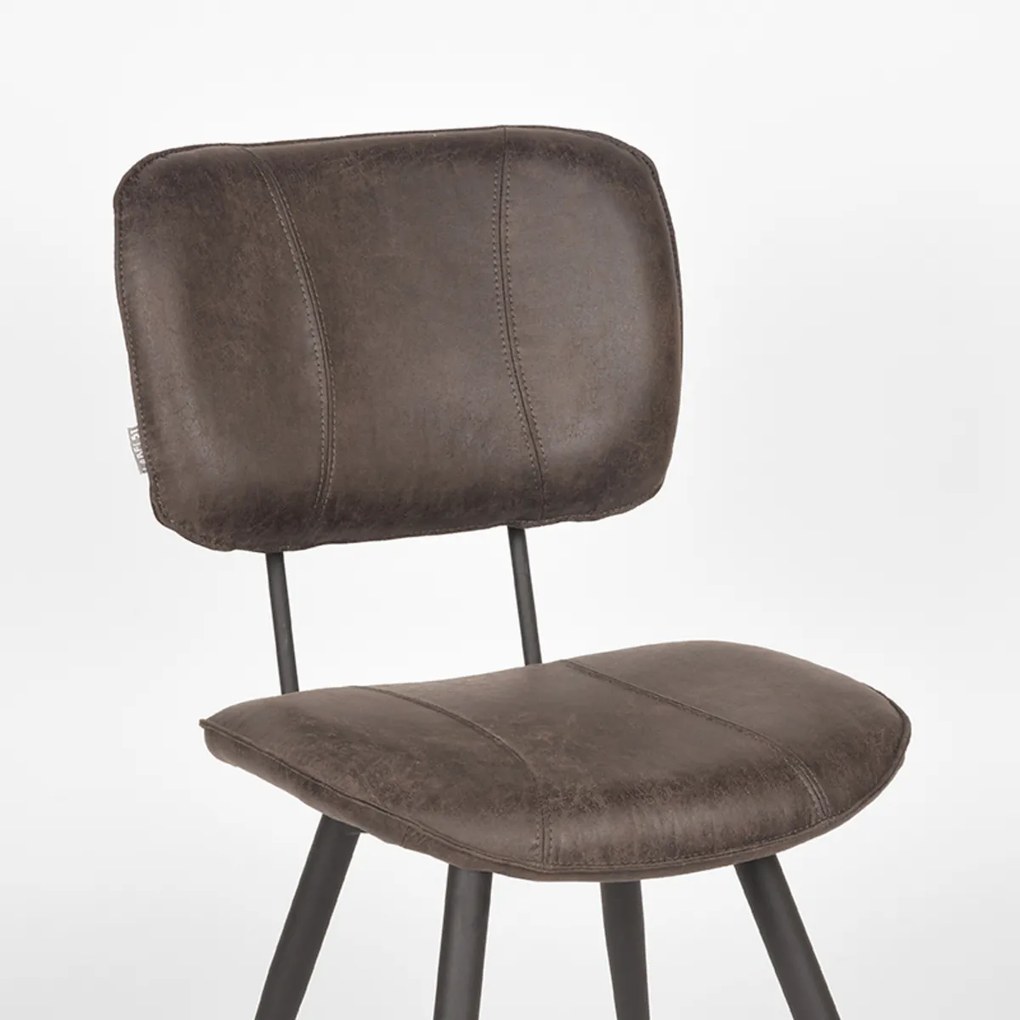 Antracitová kožená jídelní židle LABEL51 Goster