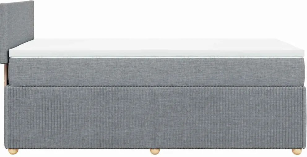 Box spring postel s matrací světle šedá 80 x 200 cm textil 3289576