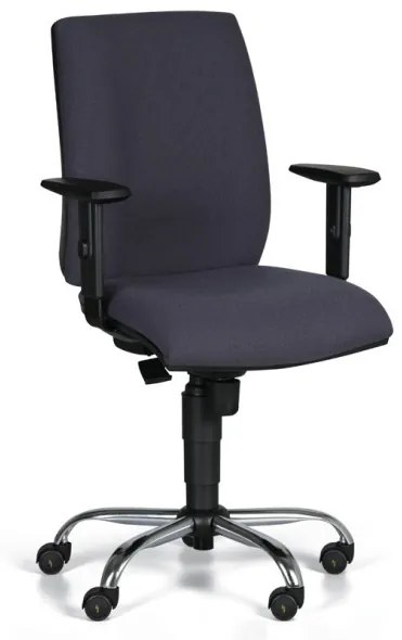Antares Pojízdná pracovní antistatická židle ESD, nastavitelné područky, ocelový kříž, tmavě šedá
