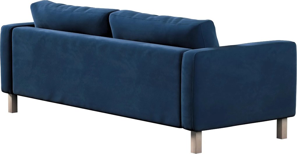 Potah na pohovku IKEA Karlstad, 3-místná, rozkládací barva tmavě modrá látka lesklé, sametová