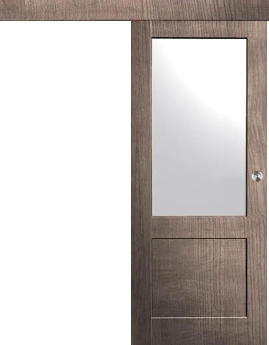 posuvné interiérové dveře na stěnu vasco doors LISBONA model 7 Průchozí rozměr: 70 x 197 cm, Orientace dveří: Levé dveře, Dekor: Dub přírodní
