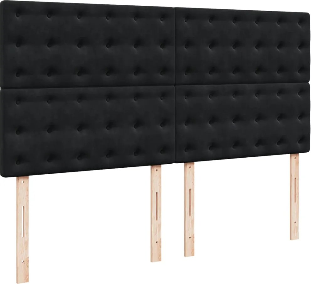 Box spring postel s matrací černá 180x200 cm samet 3293292