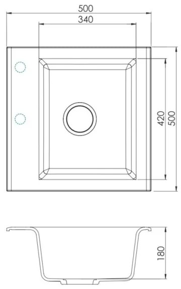 ALVEUS SETA23193 - Kuchyňský dřez ATROX+dřezová baterie MINTAS 34cm granit/černá
