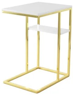 Odkládací stolek Lucilla 110 bílá / zlatá