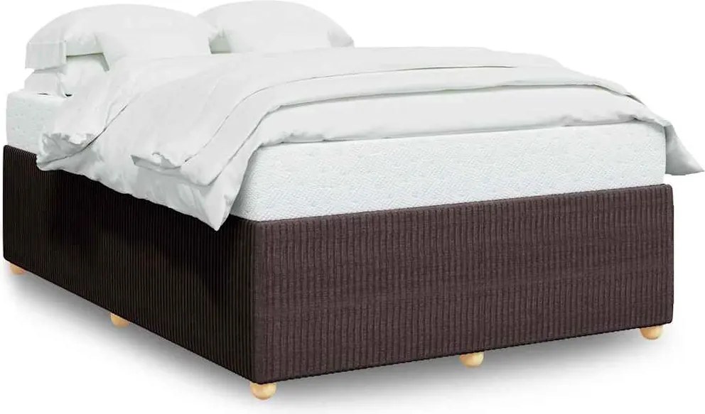 Rám postele bez matrace tmavě hnědý 140 x 190 cm textil 3284938