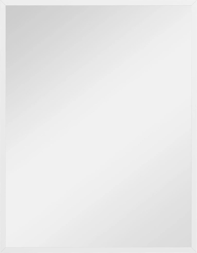 HOMCOM Obdélníkové Zrcadlo Koupelnové Zrcadlo 70x90 cm Dekorativní Zrcadlo pro Obývací Pokoj, Předsíň, Chodbu Horizontálně nebo Vertikálně Bílé | Aoso