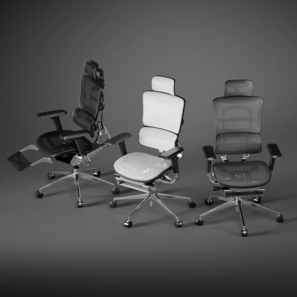 Ergonomická kancelářská židle s podnožkou Normal Size, černá: Diablo V-Master