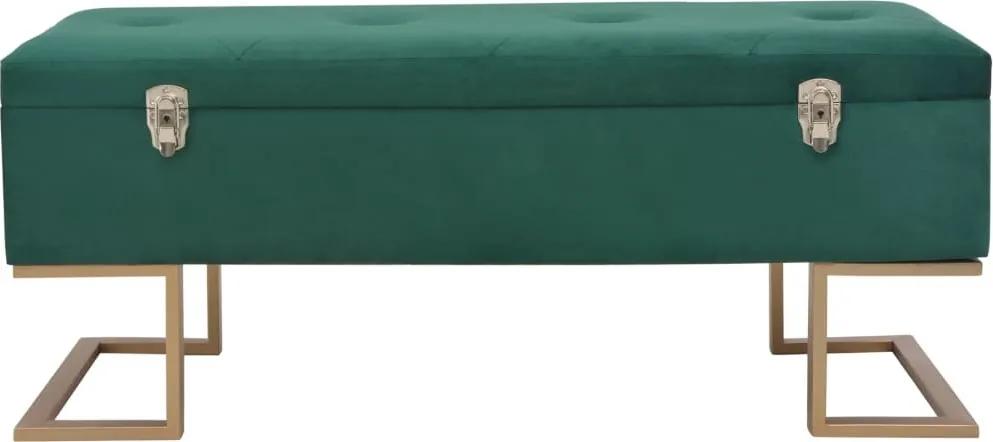 vidaXL Lavice s úložným prostorem 105 cm samet [247570] Barva: Béžová