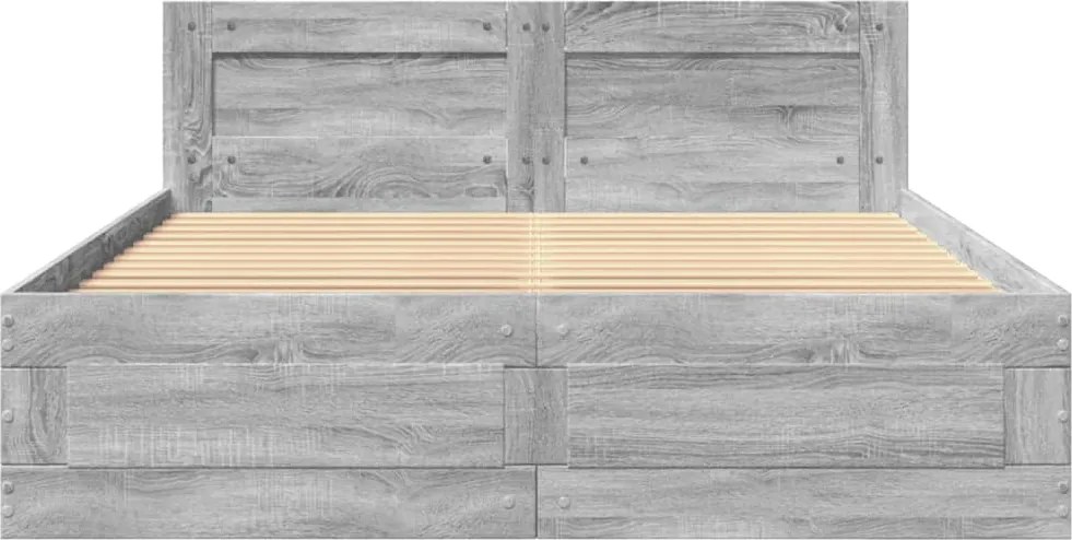 Rám postele s čelem šedý sonoma 140 x 200 cm kompozitní dřevo 3295567